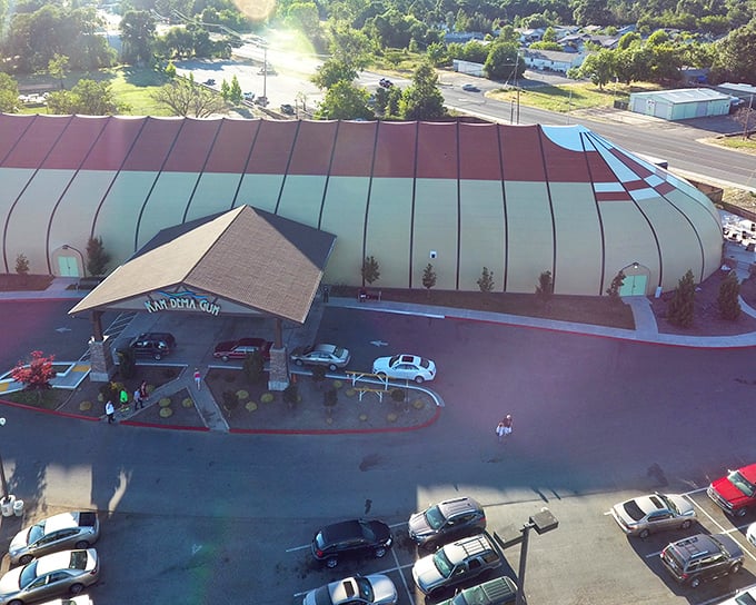 Running Creek Casino stands as proof that even in the most tranquil settings, someone's always willing to take your quarters.