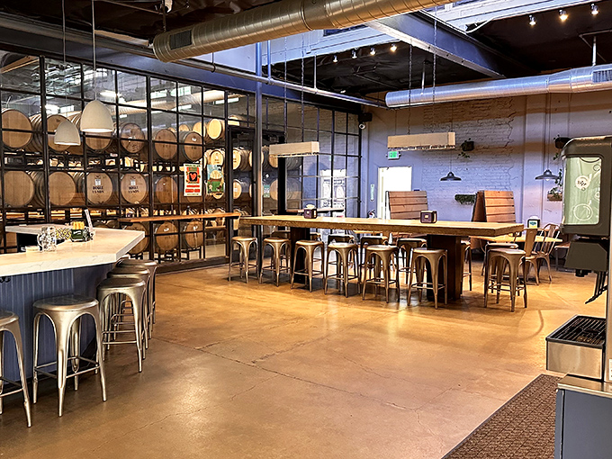 Industrial-chic meets barrel-aged ambiance &ndash; where wood, metal, and the promise of craft beer create the perfect backdrop for meat meditation.