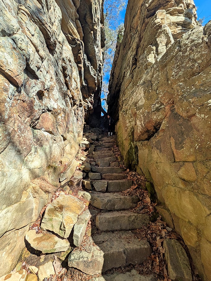 The legendary Stone Door&mdash;Mother Nature's staircase carved through solid rock. Walking between these ancient walls feels like entering a secret passage to another world.