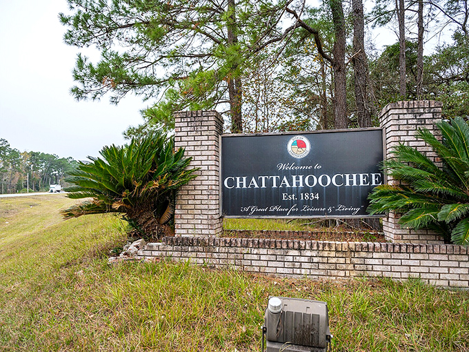 2. welcome signage
The welcome sign says it all &ndash; Chattahoochee isn't just a place to visit, it's "A Great Place for Home & Living" where your retirement dollars stretch further.