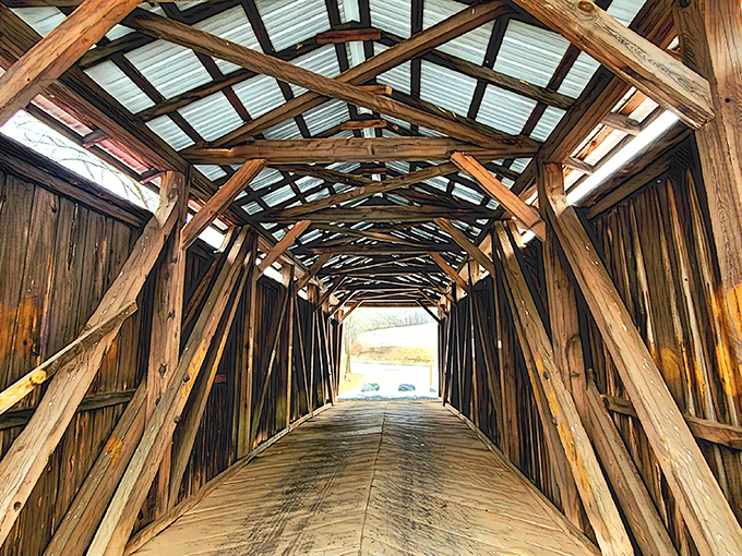 Step inside and you're transported to another era—a wooden cathedral of craftsmanship where every beam tells a story.