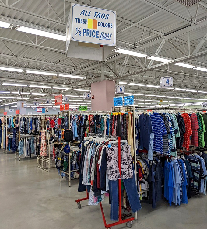 The color-coded tag system transforms ordinary shopping into a strategic game where timing is everything. Half-price day? Jackpot!