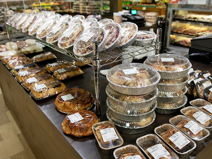 Paradise found: Rows of pies, sticky buns, and pastries that would make your grandmother both proud and jealous. Diet plans, consider yourselves warned.