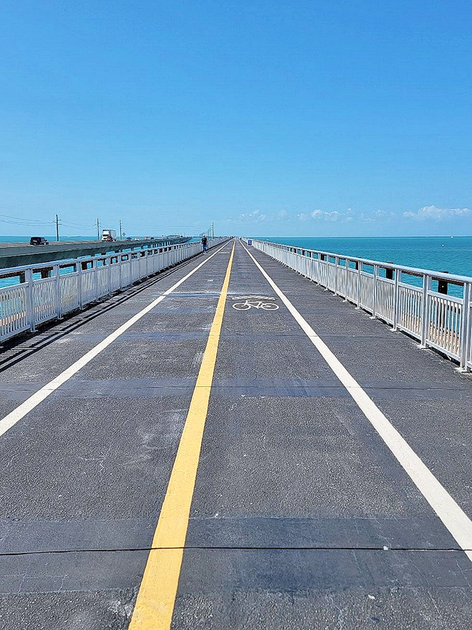 The path less traveled? Not exactly, but cycling the Old Seven Mile Bridge offers the rare luxury of savoring paradise at human speed.