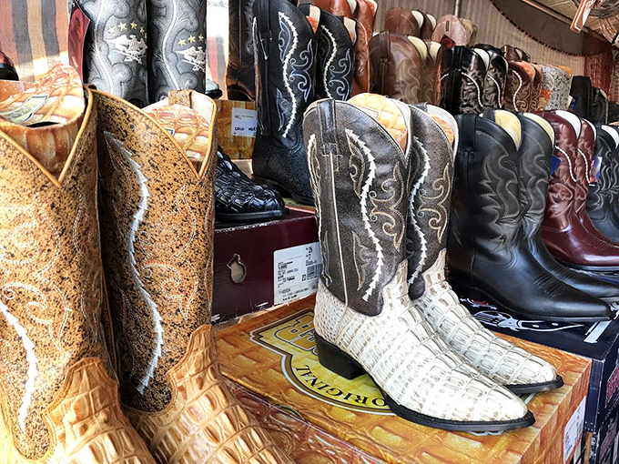 These aren't just boots&mdash;they're wearable art. Exotic leathers and intricate stitching transform functional footwear into statements that would make any cowboy weep with joy.
