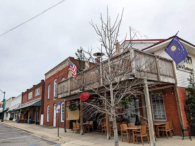 Downtown DeFuniak Springs feels like stepping into a Norman Rockwell painting where brick buildings and wooden balconies tell stories of yesteryear.
