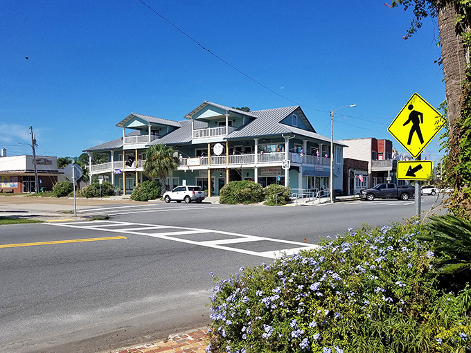 The pastel-hued buildings and wide sidewalks of downtown invite leisurely strolls where "running errands" mysteriously transforms into "making new friends."
