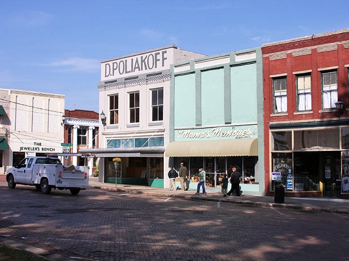 The D. Poliakoff building stands as a testament to when businesses proudly displayed their names in giant letters. No flashy neon needed&mdash;just architectural confidence.