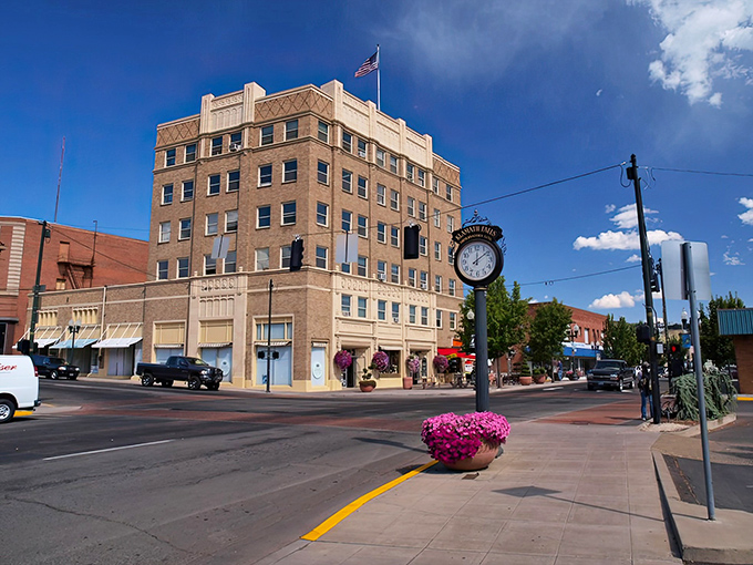 The historic downtown centerpiece stands like a dignified elder statesman, complete with a town clock that's witnessed decades of Klamath Falls stories.