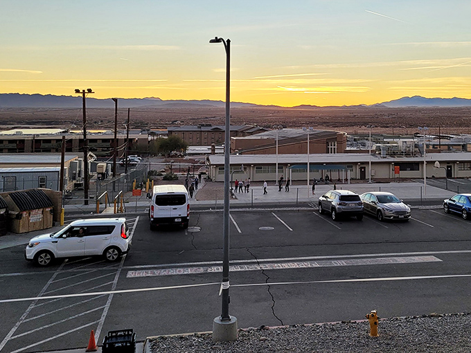 Downtown's wide streets offer parking paradise &ndash; no quarters required, no meters to feed, just pure freedom.