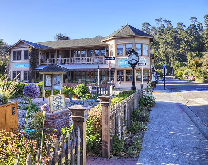 The Cambria Historical Museum stands as the town's memory keeper, surrounded by gardens that whisper stories of bygone eras.