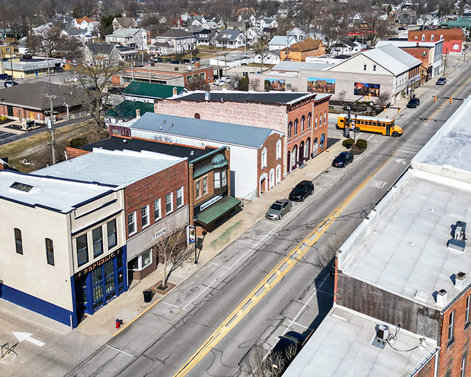 Classic Americana architecture defines St. Marys' downtown, where historic buildings house family businesses that have weathered economic storms with Midwestern resilience.