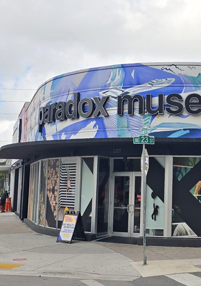 Located on NE 23rd Street, this corner entrance is your portal to a world where physics takes a vacation and your perception gets thoroughly bamboozled.