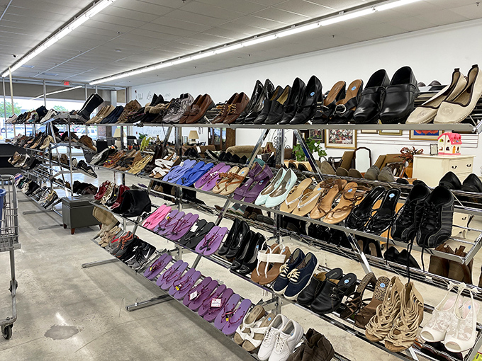A shoe lover's dream come true! Every pair tells a story&mdash;from barely-worn designer heels to comfy loafers just waiting for their second act.