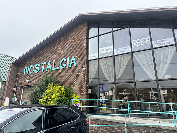 Bathed in golden sunlight, Nostalgia's facade transforms from mere building to gateway between decades. The hunt begins here.