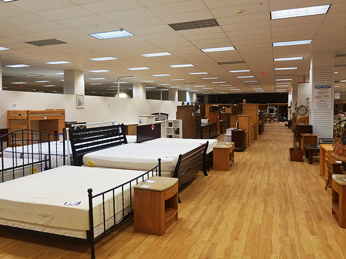 Beds as far as the eye can see! It's like the furniture equivalent of an all-you-can-eat buffet, minus the post-shopping regret.