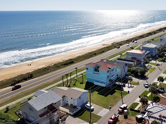 A1A hugs the coastline so closely that at high tide, you could practically dip your toes in the Atlantic without leaving your car.