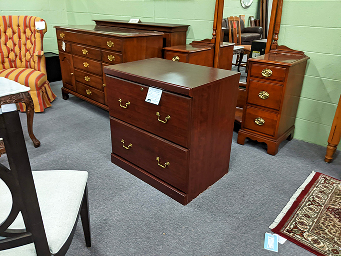 Quality craftsmanship from bygone eras. These mahogany dressers have probably witnessed more family stories than a holiday dinner table.