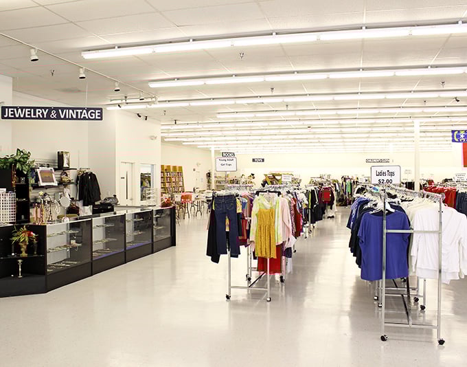 Welcome to the mothership of secondhand shopping! The pristine, organized interior makes you forget you're thrifting and not in a department store.