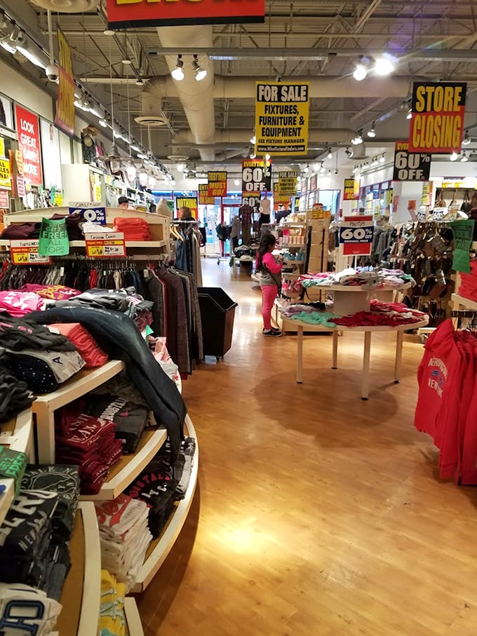 The universal language of "CLEARANCE" and "STORE CLOSING" creates a shopper's adrenaline rush like no other. Treasure hunting begins here!