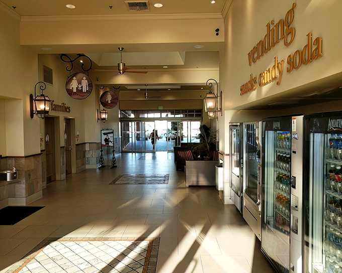 Vending machines and refreshment options strategically placed throughout the mall ensure you never have to shop thirsty&mdash;a true desert survival tactic.