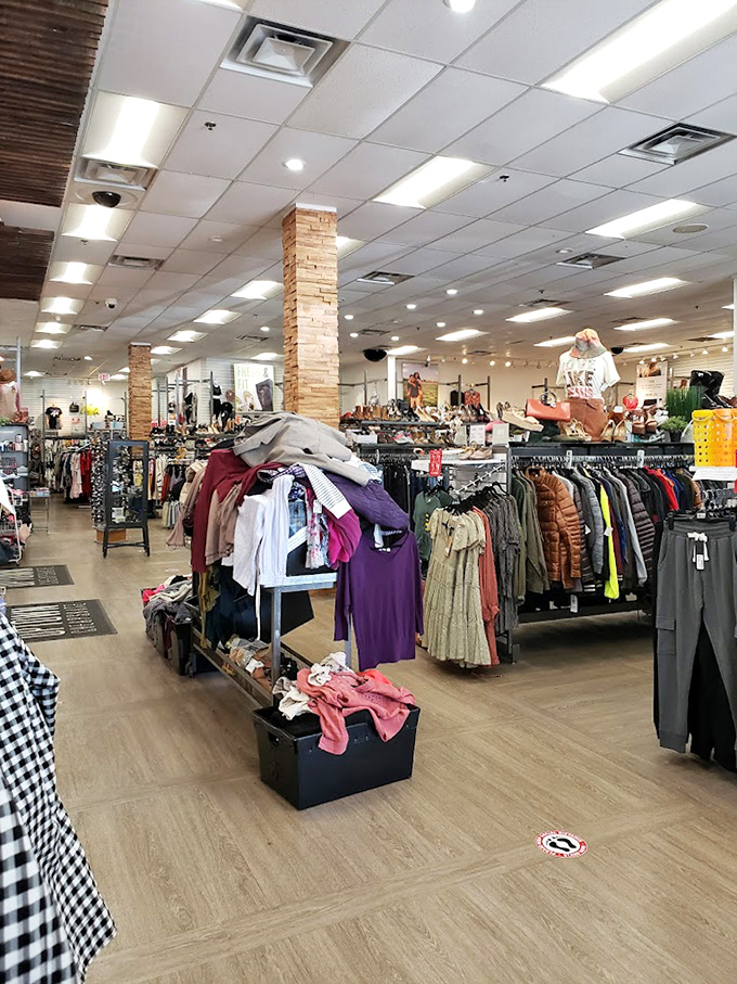 Racks upon racks of carefully curated clothing await, proving that "secondhand" and "second-rate" are two entirely different concepts.