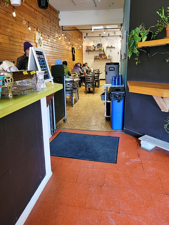 Step inside to wooden walls, string lights, and hanging plants&mdash;like dining in your coolest friend's living room, if that friend happened to be a wizard with vegetables.