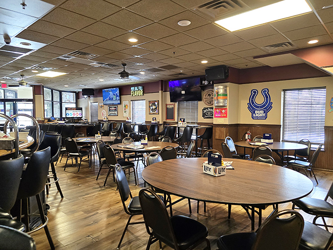 Where sports fans and food lovers unite under the glow of TVs and Colts memorabilia. The wooden tables have heard countless "Oh my god, you have to try this."