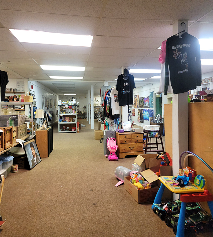 Step inside and discover aisles that stretch like treasure maps, each turn revealing another decade's cast-off dreams.