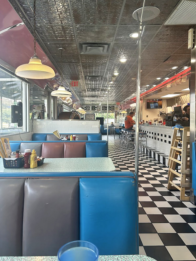 Blue vinyl booths and checkerboard floors&mdash;this isn't retro by design, it's authentic by survival. The diner equivalent of rock stars who never changed their sound.