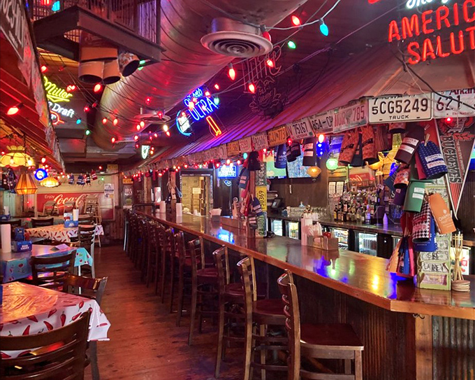 Step inside and you're greeted by a porch-like entrance that says "slow down, relax, and prepare for some serious comfort food."