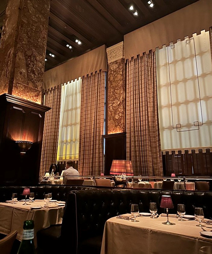 Soaring ceilings, dramatic drapery, and that golden glow&mdash;this isn't just dinner, it's dinner with a Hollywood ending.