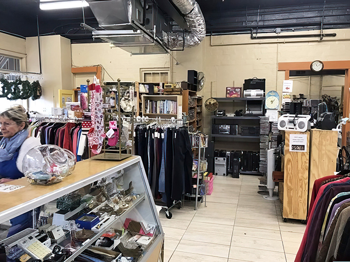 Racks upon racks of possibility await inside, where one person's castoffs become another's treasure in this organized chaos of potential.