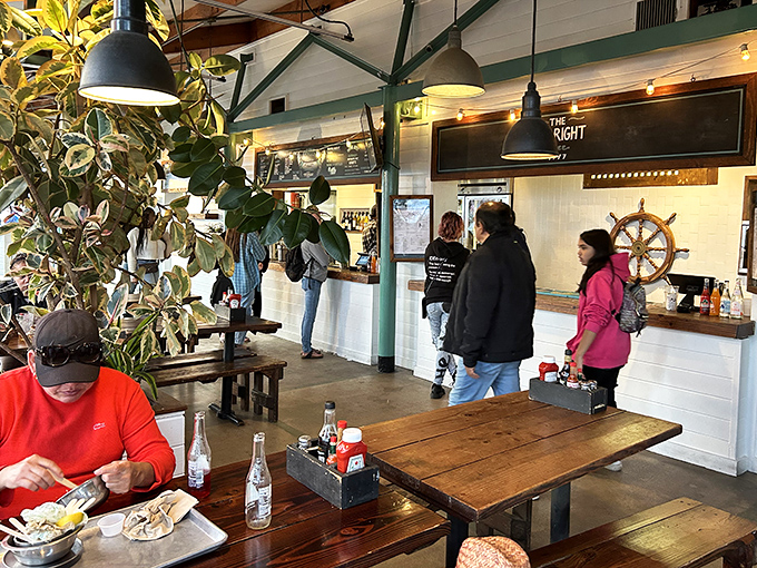 Inside, hanging plants and nautical touches create that perfect "I'm on vacation" vibe, even when you're just playing hooky from work on a Tuesday.