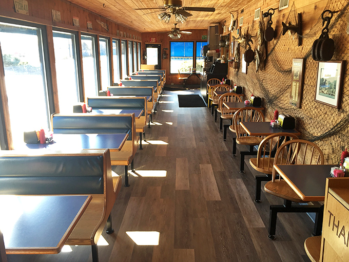 Nautical charm meets Midwestern comfort inside this Port Clinton institution. The fishing nets aren't just decor—they're a promise of what awaits on your plate.