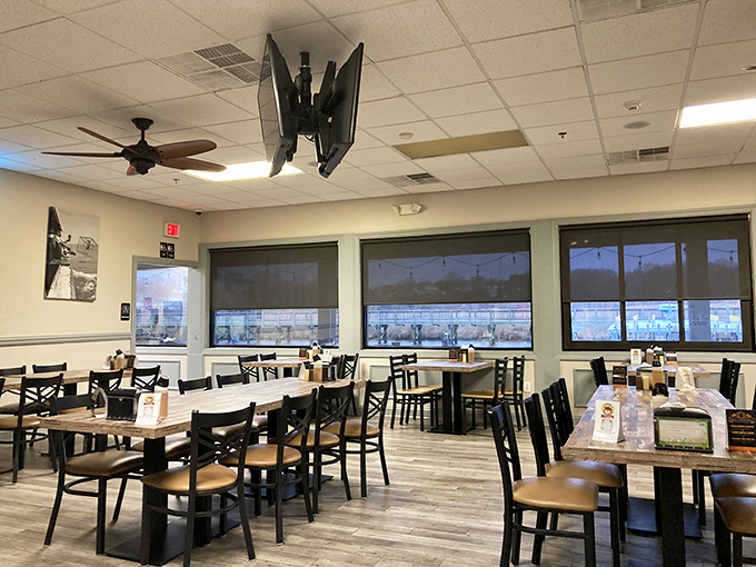 Simple, comfortable dining where the food takes center stage. Those ceiling fans have witnessed countless "Oh my goodness" moments from first-time fried shrimp tasters.