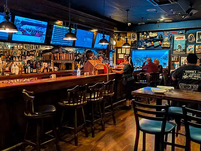 Where nautical dreams meet liquid reality. Cooper's bar area blends maritime charm with modern comfort, creating the perfect spot for seafood enthusiasts.