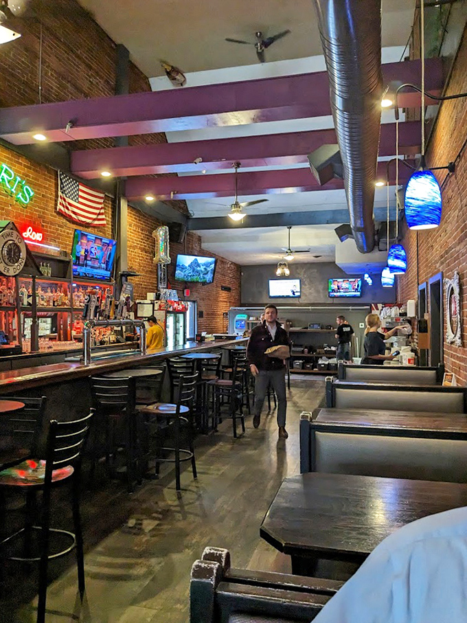 Step inside to find that perfect blend of cozy restaurant and friendly pub, where exposed brick meets blue pendant lights and good times.