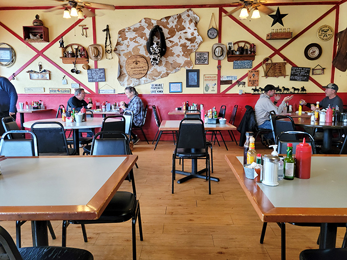 The kind of interior that makes you want to settle in with coffee and eavesdrop on local gossip.