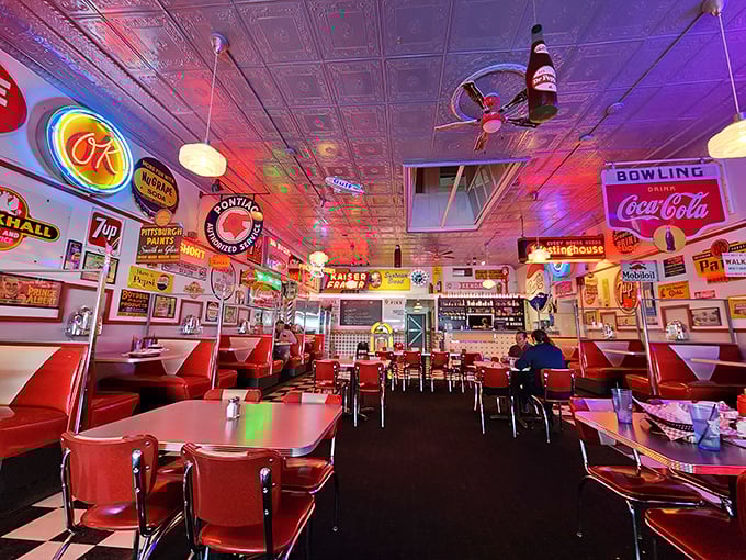 Step inside and the neon glow transports you to simpler times. This isn't manufactured nostalgia; it's the real deal, marinated in decades of small-town memories.