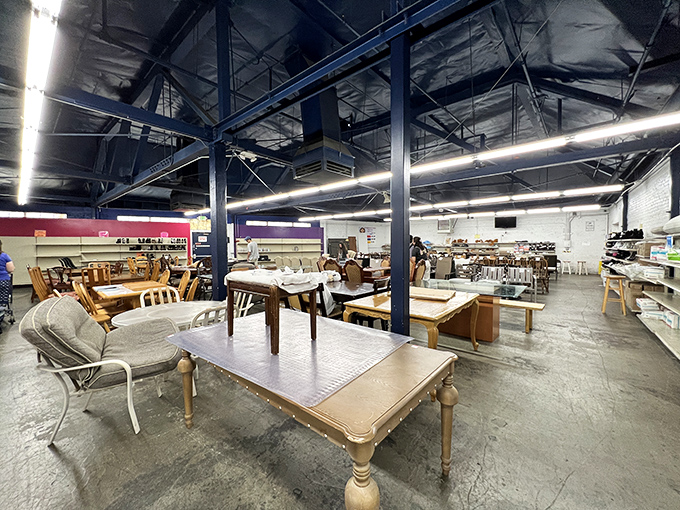 Classic red vinyl booths and wood paneling create that timeless diner atmosphere where conversations flow as freely as the coffee.