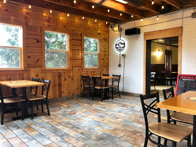 Warm wood paneling and string lights create that "everybody knows your name" vibe, minus the Boston accent and with better food.