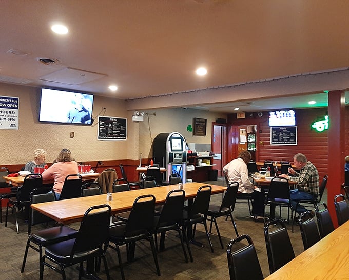 Inside, no-nonsense tables and chairs await diners who come for the food, not the frills. This is where memories are made over plates that haven't changed in decades.