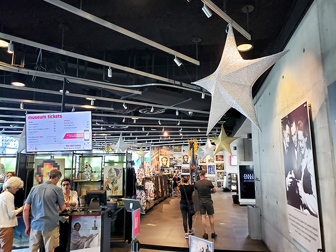 The museum shop proves that surrealism sells, though explaining that melting clock watch to friends requires commitment.