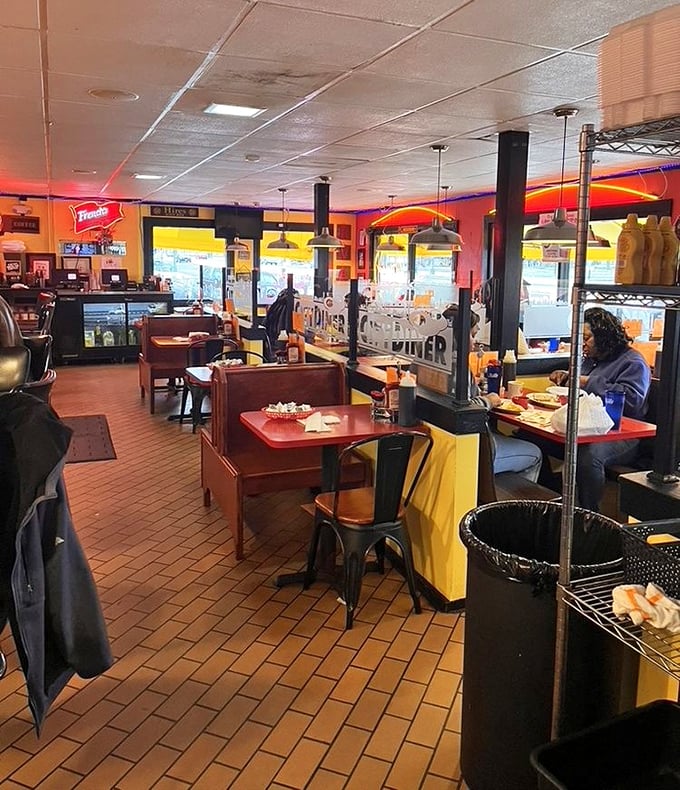 Step inside and the vibrant colors hit you faster than the coffee aroma&mdash;a visual appetizer before the main event.