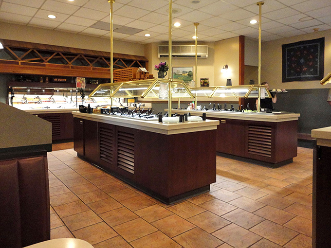 The buffet setup at Oregon Dairy isn't trying to be fancy&mdash;it's trying to be delicious. Mission accomplished with these gleaming serving stations ready for hungry patrons.