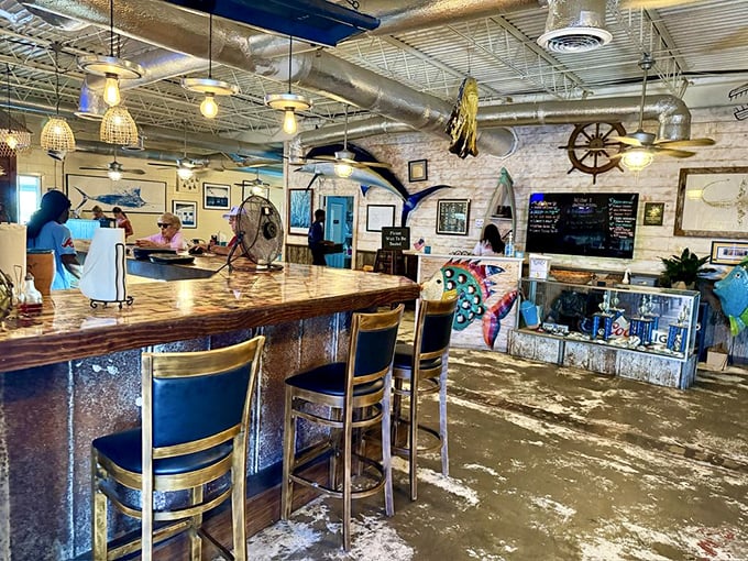 That weathered concrete floor has stories to tell &ndash; and thankfully, none involve fancy dress codes or pretentious attitudes.