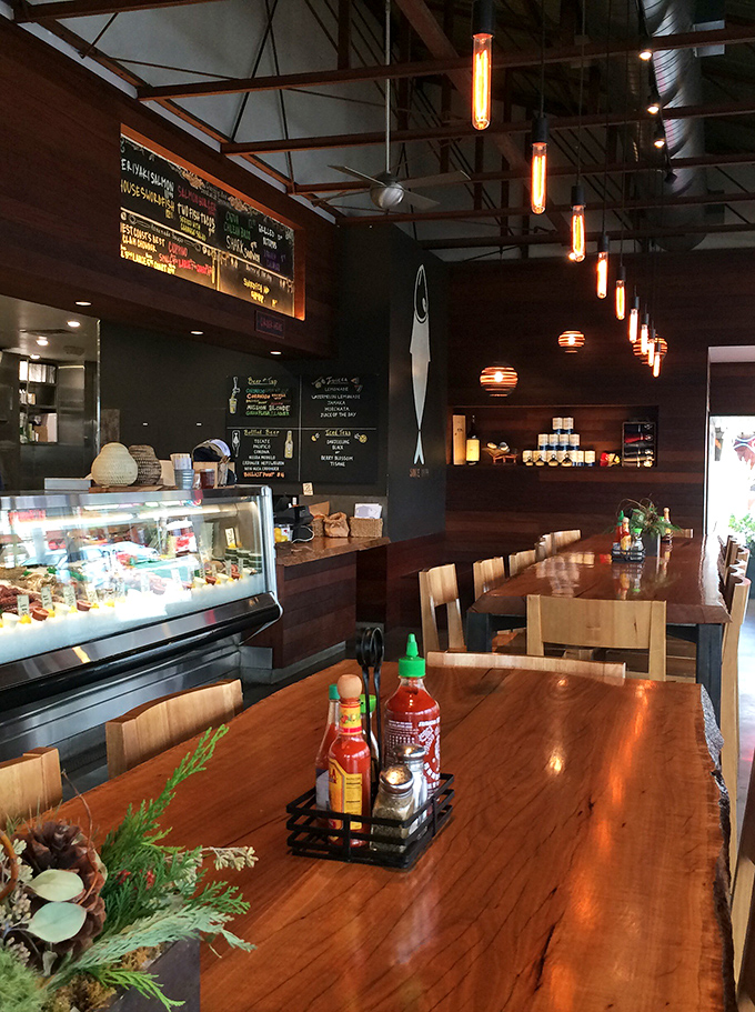 Warm wood communal tables and industrial lighting create the perfect backdrop for seafood that's the real star of this show.