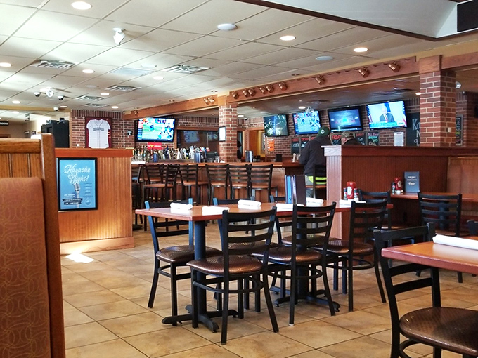
Inside, the perfect sports bar balance awaits &ndash; enough TVs to catch every play, but an atmosphere where conversation still reigns supreme