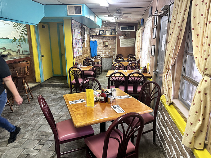 Step inside and you're transported to old Florida charm&mdash;turquoise walls, cozy tables, and curtains that have witnessed countless vacation stories and local gossip.